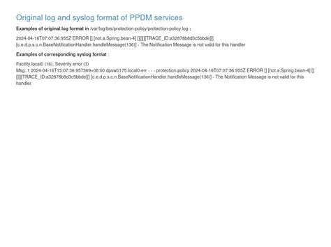Log Format Examples Dell Powerprotect Data Managers Syslog Server