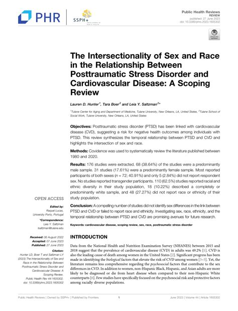 Pdf The Intersectionality Of Sex And Race In The Relationship Between