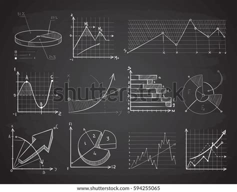Hand Drawn Finance Business Charts Diagrams Stock Vector Royalty Free Shutterstock