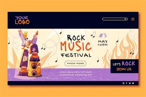 Free Vector Flat Landing Page Template For Music Festival