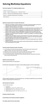 Solving Multistep Equations Lesson Plan Package By MisplacedDecimal