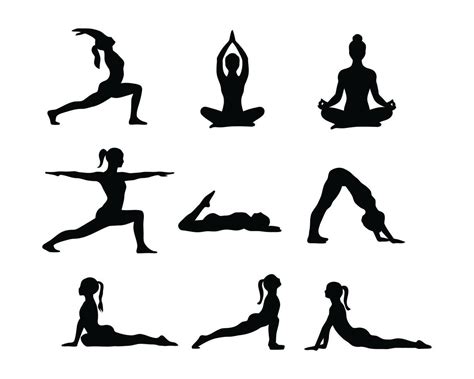 Minimal Yoga Poses Silhouette Collection Template 53816749 Vector Art