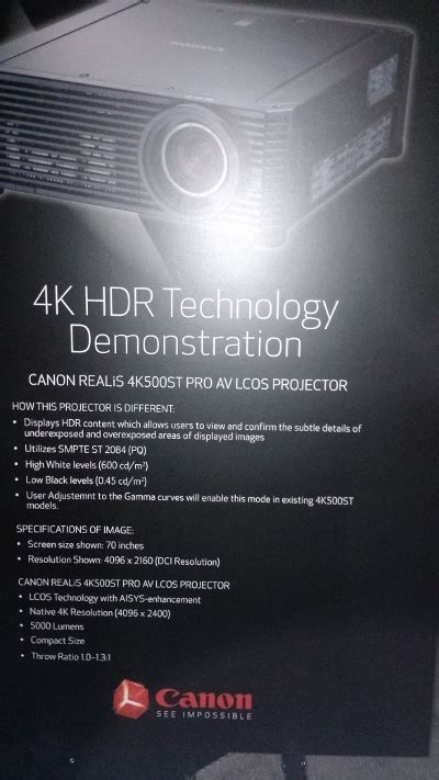 Canon Shows Hdr Projection Demo Display Daily