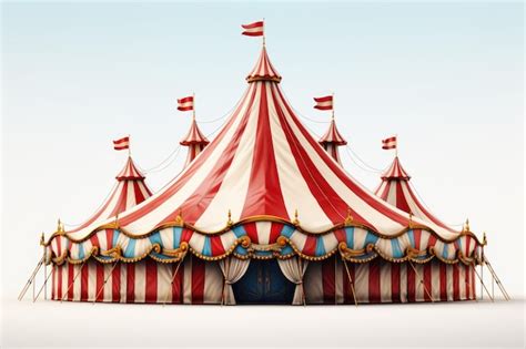 Premium Ai Image 3d Circus Tent On A Plain White Backdrop