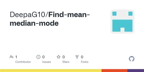 GitHub DeepaG10 Find Mean Median Mode