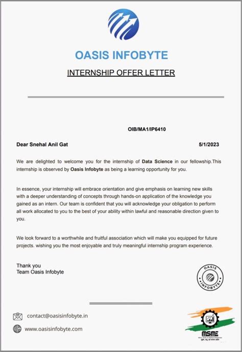 Snehal Gat On Linkedin Datascience Oasisinfobyte Intern Oasisinfobyte