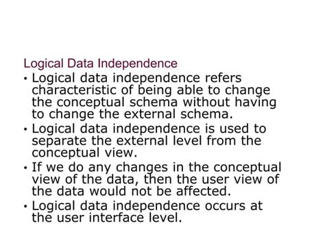 Database Management Systems Data Independence Pptx