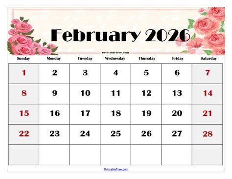 February 2026 Calendar Printable February 2026 Brunei Printable