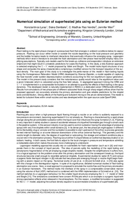 Pdf Numerical Simulation Of Superheated Jets Using An Eulerian Method
