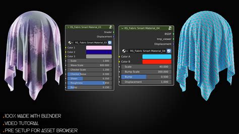 15 Procedural Fabric Materials For Blender Video Tutorial Vol 1 Blender Market