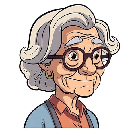 Una Caricatura De Una Mujer Con Lentes Y Una Remera Que Dice Vieja