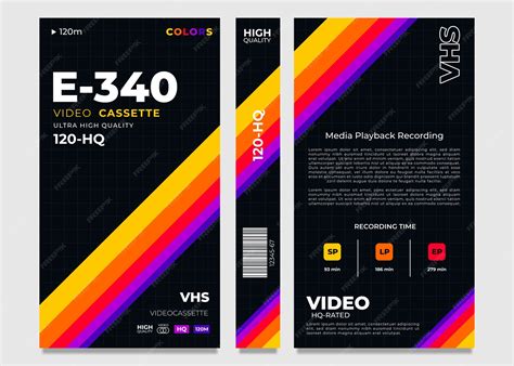 Flat Design Vhs Cover Template Premium Vector