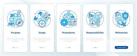 Components Of Sop Blue Onboarding Mobile App Screen Stock Illustration Illustration Of