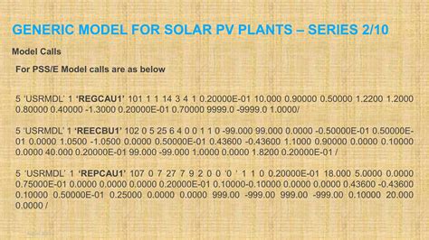 solar pv grid models generic parameters series 2 of 10 ppt