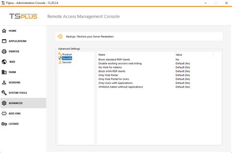 Advanced Security Features Terminal Service Plus TSplus Me