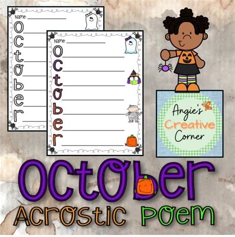 October Acrostic Poem By Angies Creative Corner Tpt