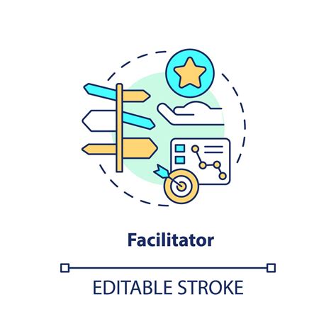 Facilitator Concept Icon Give Tasks Guides And Instructions Manager