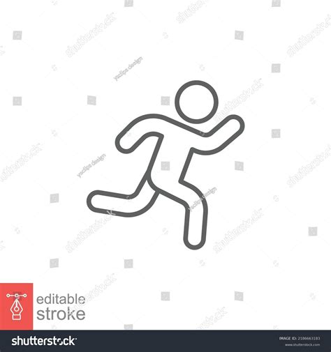 Runner Icon Simple Outline Style Man Stock Vector Royalty Free 2186663183 Shutterstock