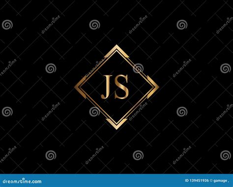 JS Initial Diamond Shape Gold Color Later Logo DesignX Stock Vector Illustration Of Business
