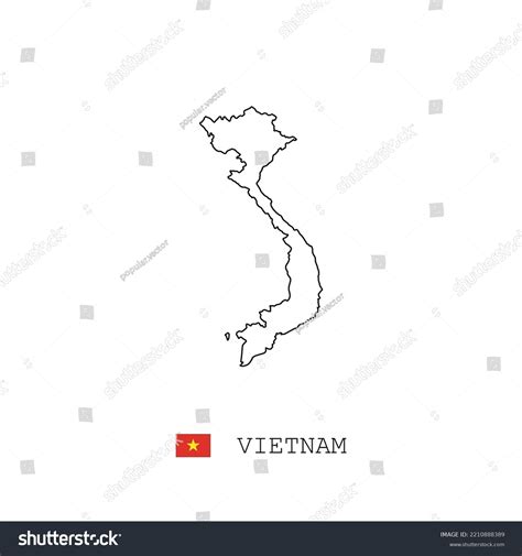 Vietnam Vector Map Outline Line Linear Stock Vector Royalty Free 2210888389 Shutterstock