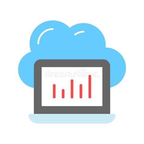 Chart In Laptop With Cloud Showing Concept Vector Of Cloud Analytics In Modern Style Stock