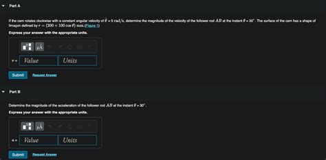 R200100cosθmmpart Aif The Cam Rotates Clockwise