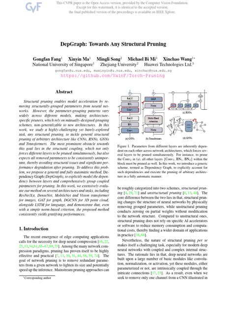 Depgraph Towards Any Structural Pruning Pdf Artificial Neural Network Matrix Mathematics