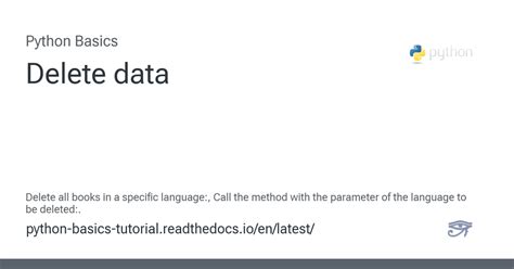 Delete Data Python Basics 25 1 0