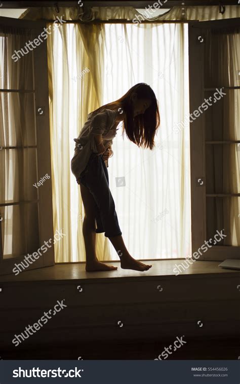 Sexy Beautiful Woman Window Take Off Stock Photo Shutterstock