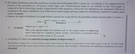 Solved Consider the Erdos Renyi Gén p model to randomly Chegg