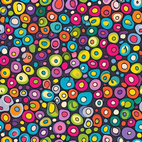 A Simple Hand Drawn Marker Dot Pattern Where Irregular Circles In Playful Bright Colors Create