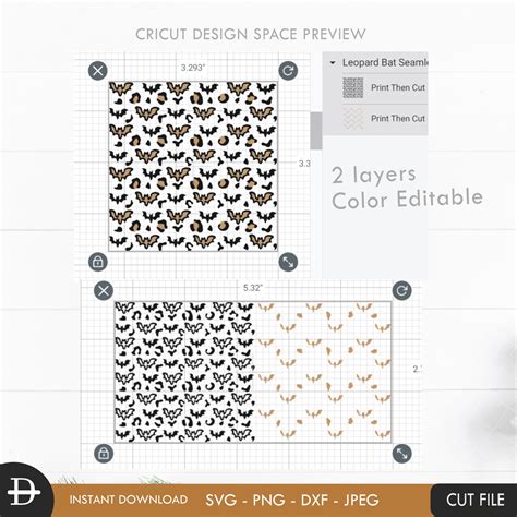 Leopard Bat Seamless Pattern Svg Bat Cheetah Pattern Svg Halloween