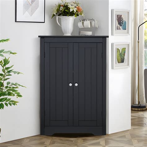 Fangsum Corner Cabinet With 2 Doors And Storage Shelves Free Standing
