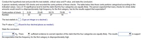 Solved Conduct The Hypothesis Test And Provide The Test Chegg