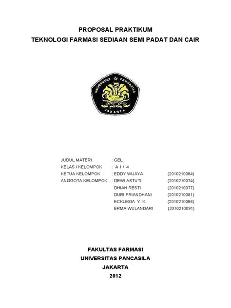 Proposal Praktikum Semi Solid Gel Pdf