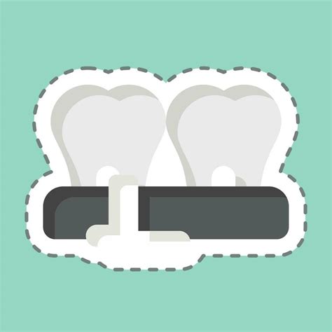 Sticker Line Cut Gingivitis Related To Dentist Symbol Simple Design