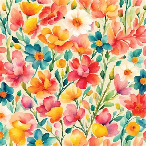 Premium Vector Watercolor Flowers Background