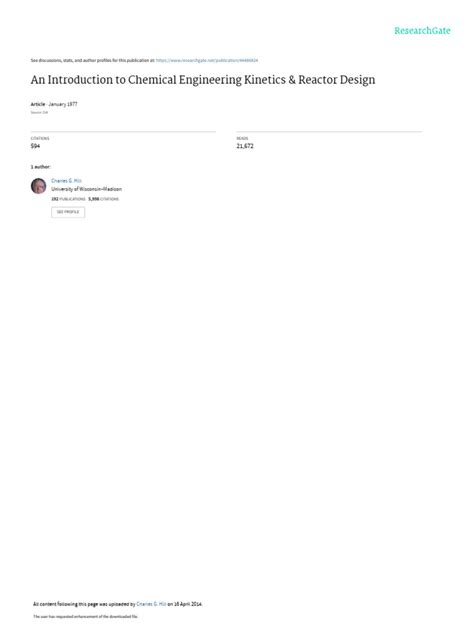 Anintroductiontochemicalengineeringkineticsr Pdf