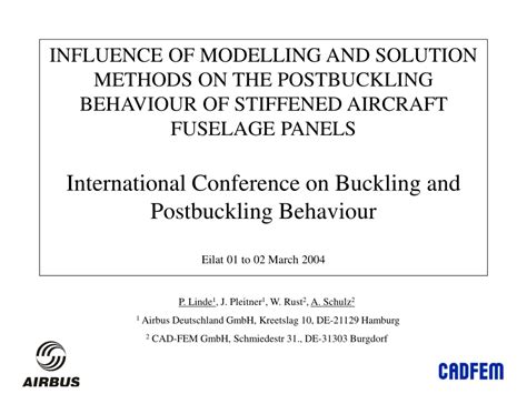 Pdf Influence Of Modelling And Solution Methods On The Postbuckling Behaviour Of Stiffened