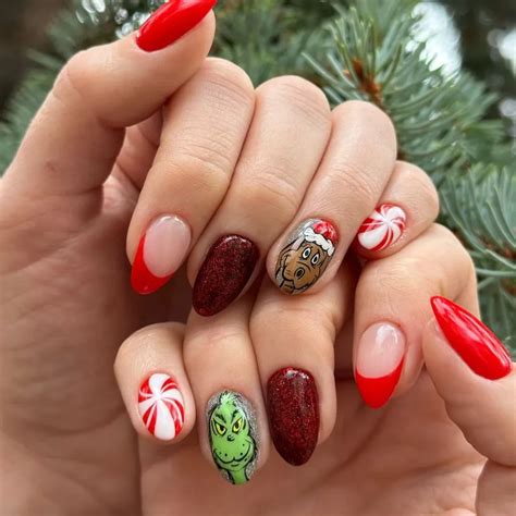Cute Grinch Nails For Christmas Very Easy Makeup