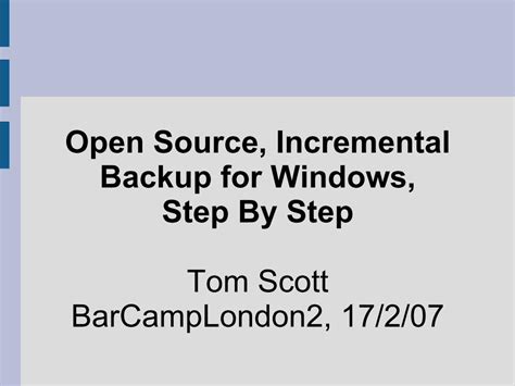 Pdf Open Source Incremental Backup For Windows Step By Step