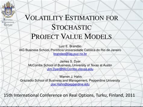 Ppt Volatility Estimation For Stochastic Project Value Models Powerpoint Presentation Id3370767