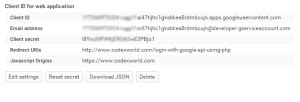 Google Project Client Id For Web Application By Codexworld Codexworld