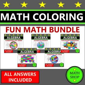 Algebra Activities Math Coloring Worksheets 6th Grade Math By Math Shop