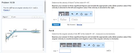 solved the link ab has an angular velocity of 2 4 rad s