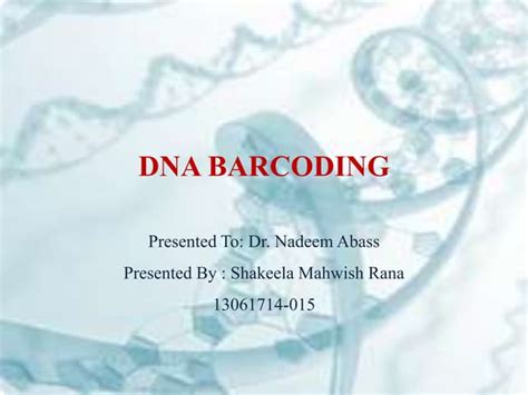 Dna Barcoding Pptx