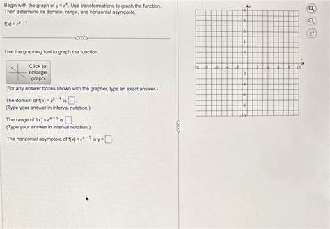 solved begin with the graph of y ex ﻿use transformations to