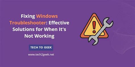 Resolve Windows Problems With The Troubleshooter