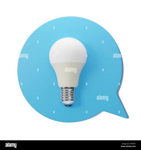 Led Light Bulb In A Speech Bubble Isolated On White Background Idea