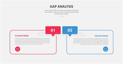 Gap Analysis Infographic Outline Style With 2 Point Comparison Template